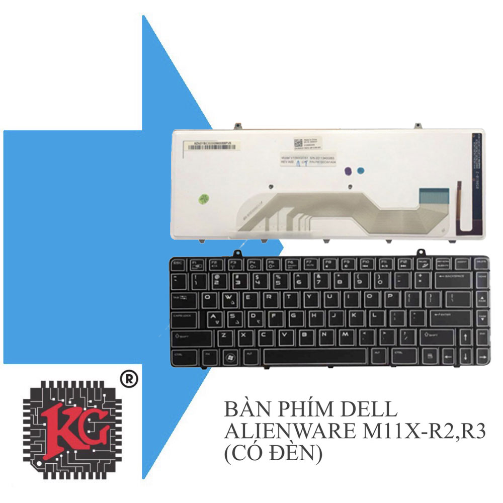 THAY BÀN PHÍM LAPTOP DELL ALIENWARE M11X-R2 , R3 ( CÓ ĐÈN ) - Không ...