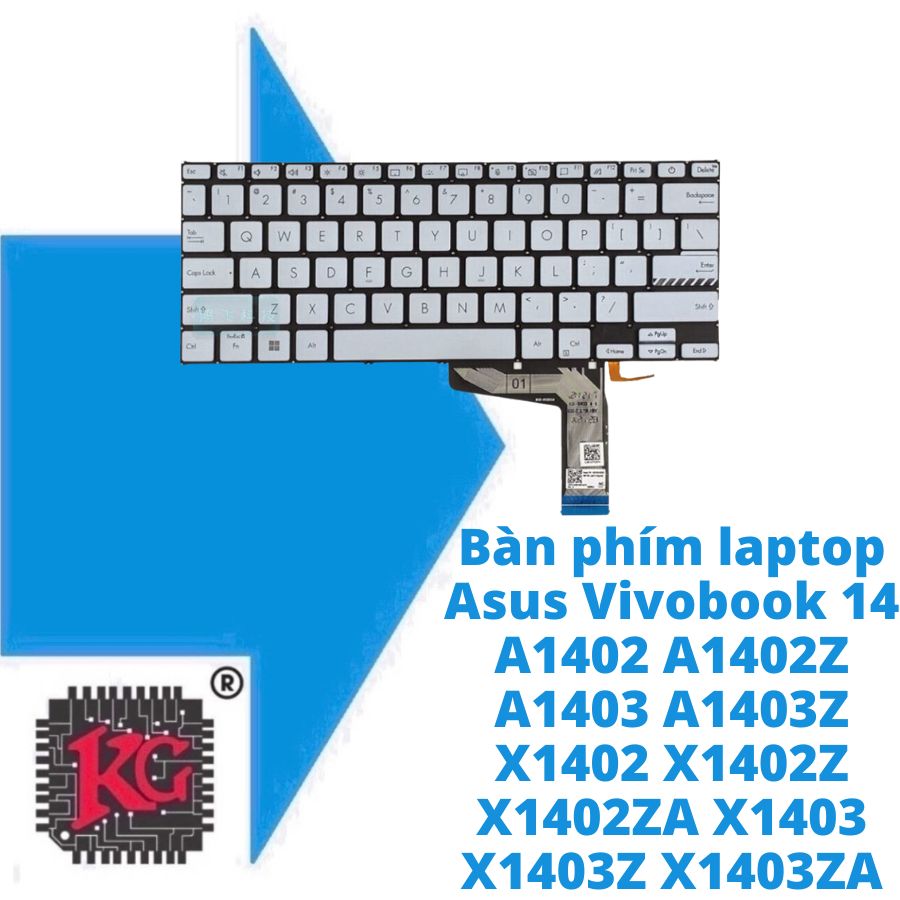 Thay Bàn phím laptop Asus Vivobook 14 A1402 A1402Z A1403 A1403Z X1402 ...